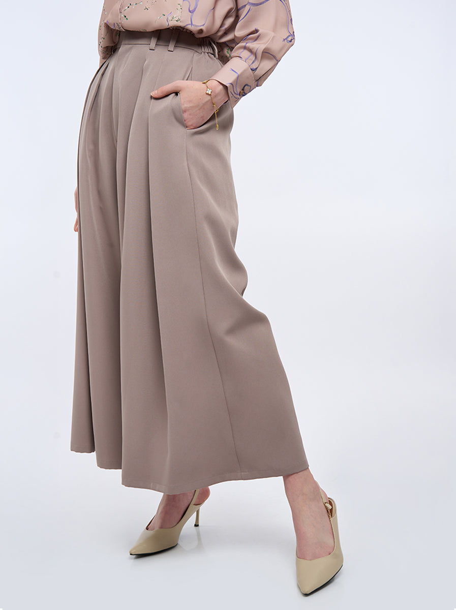 AILA WIDE LEG PANTS PLAIN LILAC GRAY – Kami Idea