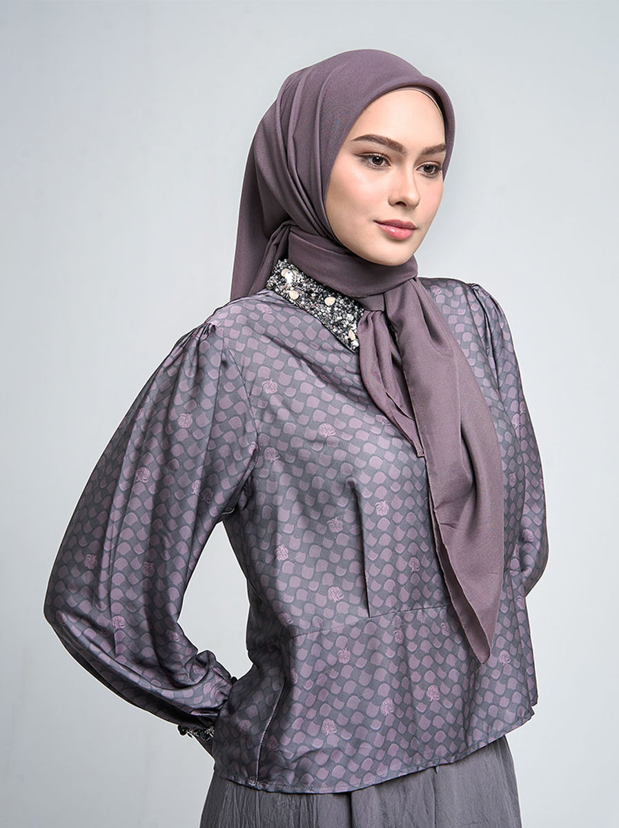 FINE VOILE SCARF PLAIN DEEP PURPLE – Kami Idea