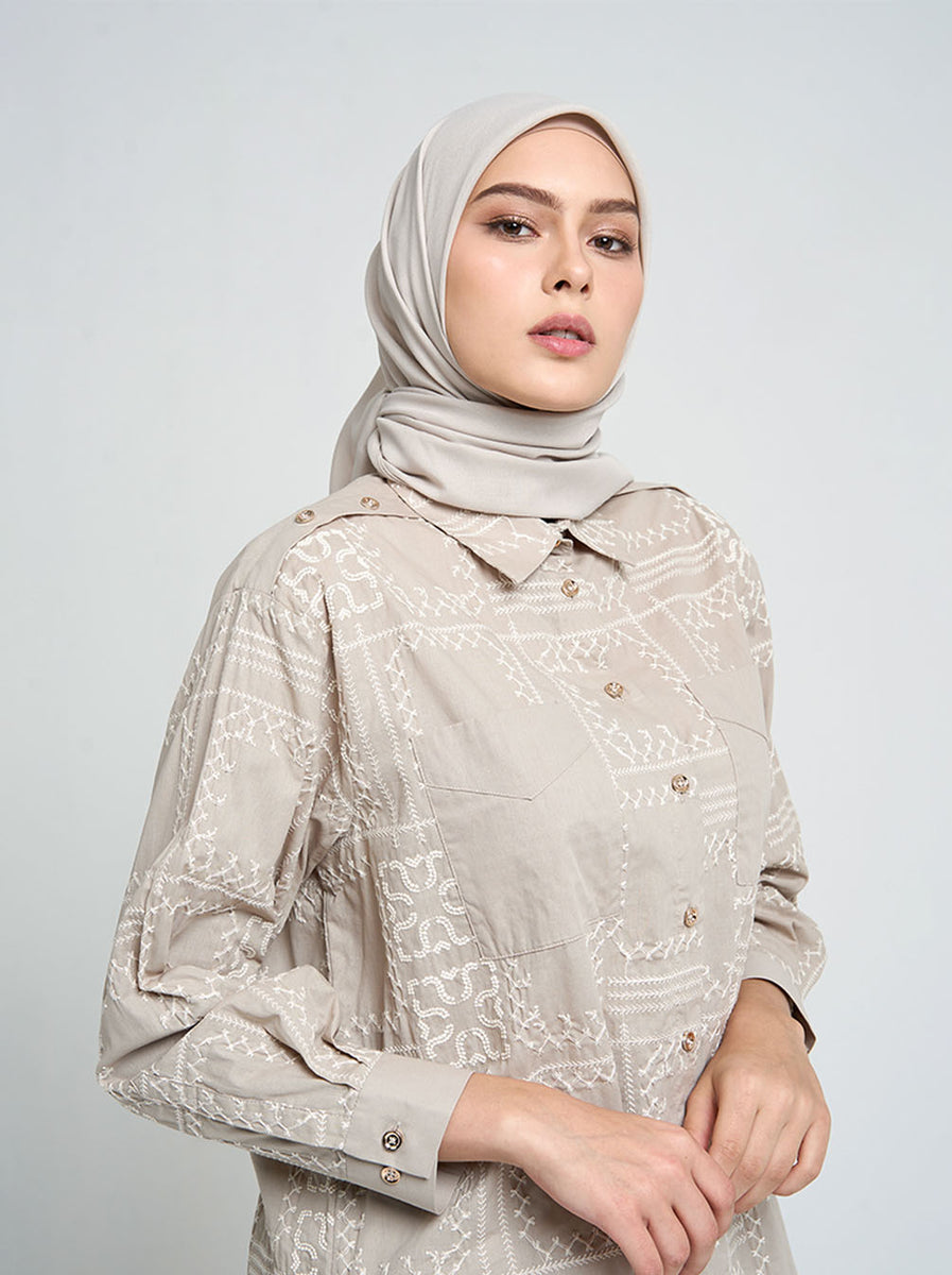 FINE VOILE SCARF PLAIN LIGHT GREY – Kami Idea