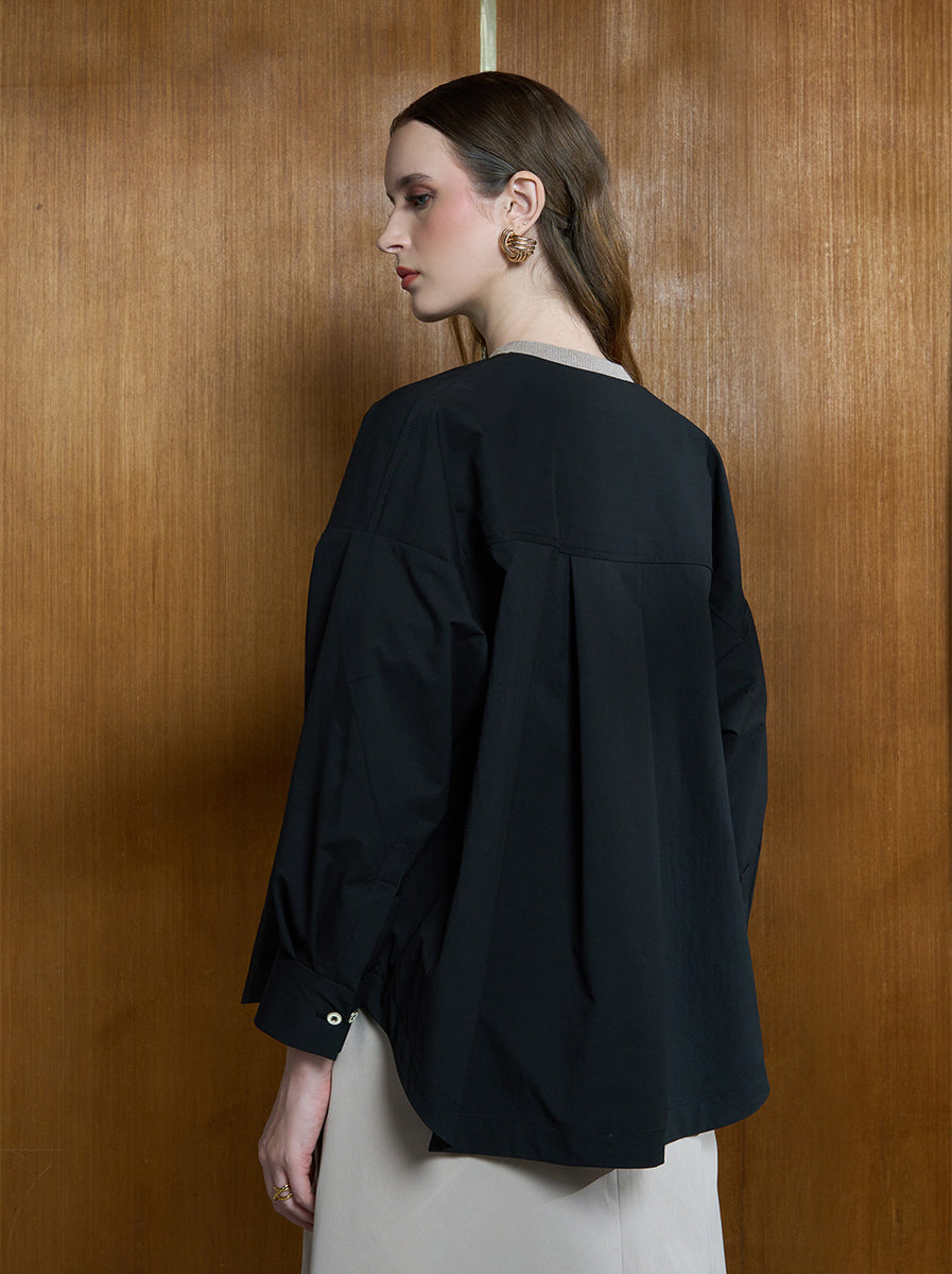 LILA DROPSHOULDER OUTER BLACK – Kami Idea