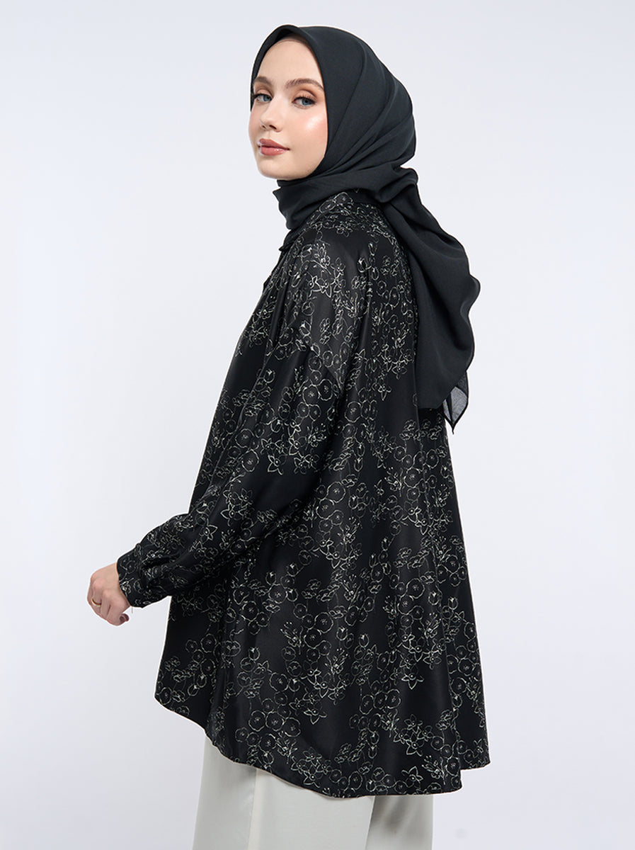 KIMORA DROPSHOULDER TOP BLACK – Kami Idea