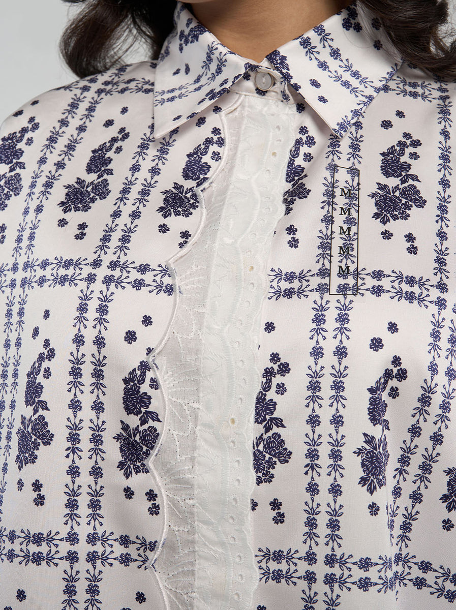 PRISA LAYERED TOP WHITE NAVY – Kami Idea