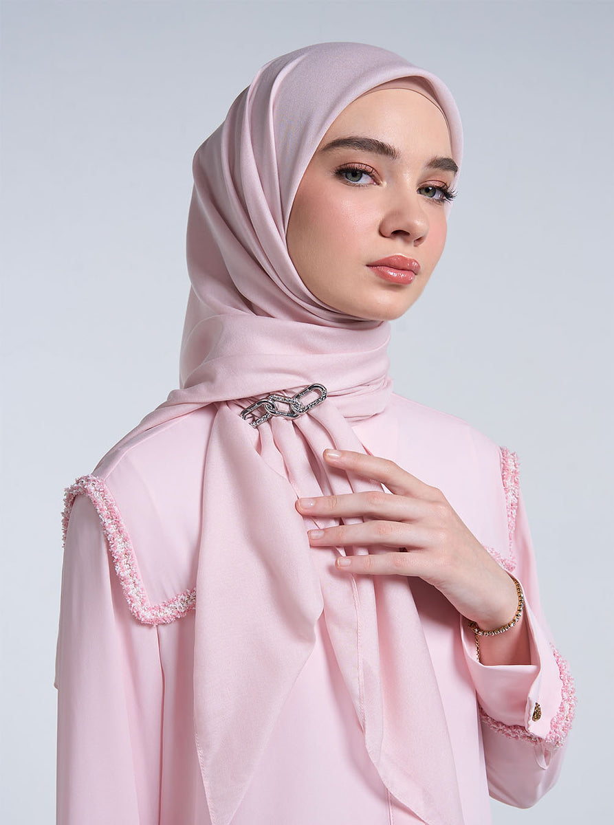 AIRY VOILE SCARF PLAIN POWDER PINK – Kami Idea