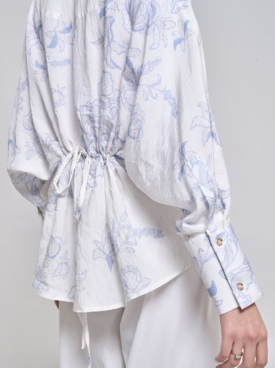 ZADIA DRAWSTRING TOP WHITE – Kami Idea