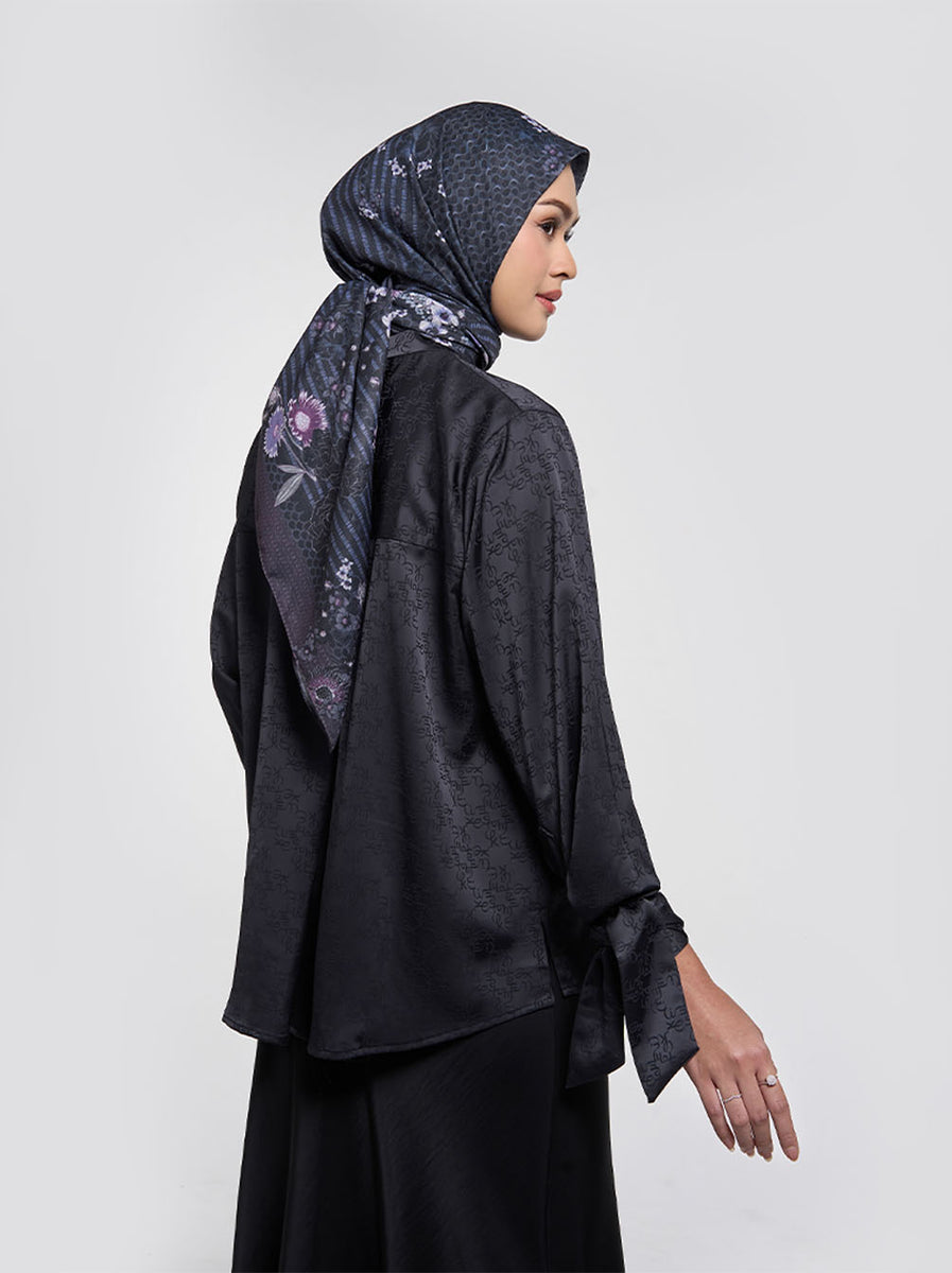 ARUNA GATHERED NECK TOP BLACK – Kami Idea