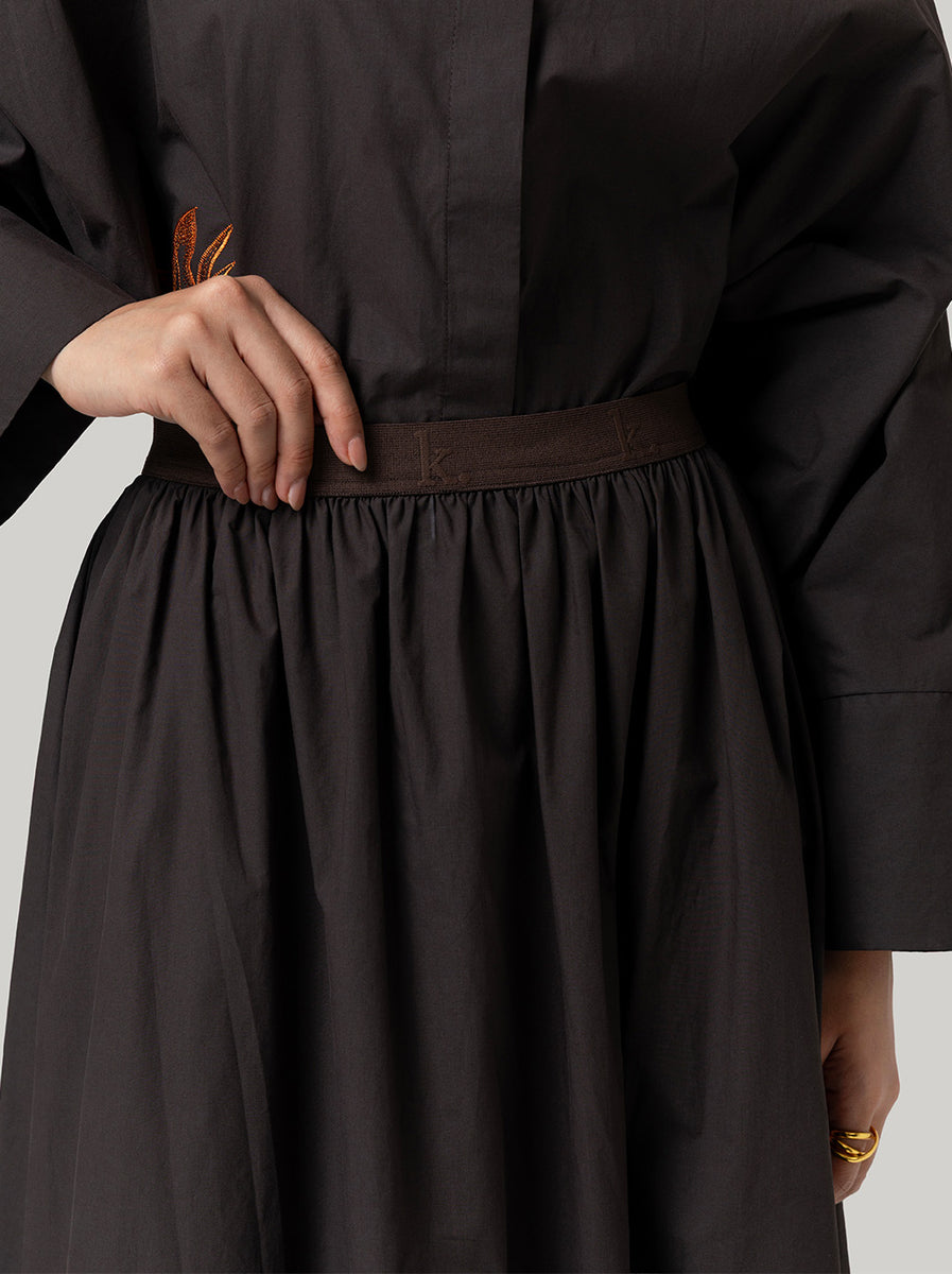 ELONIE A-LINE SKIRT CHOCO – Kami Idea