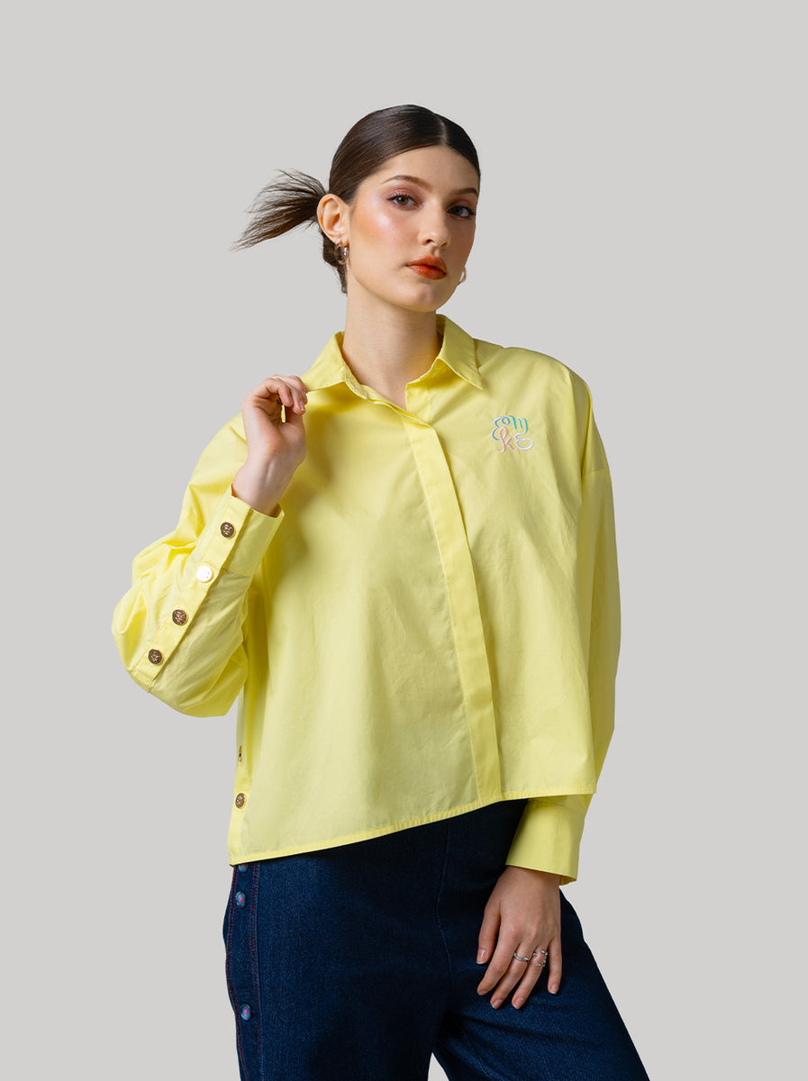 GALE CROPPED TOP YELLOW – Kami Idea