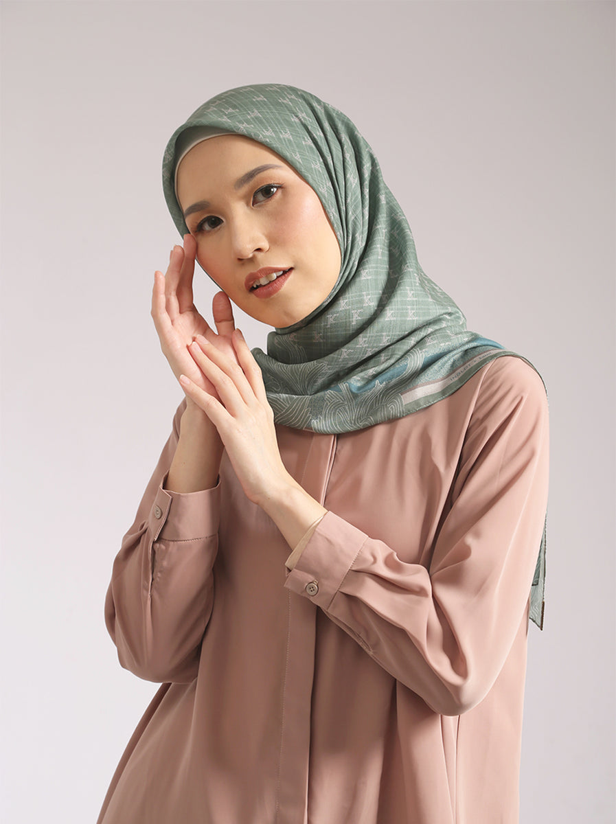 MONOGRAM SCARF OLIVE GREEN – Kami Idea