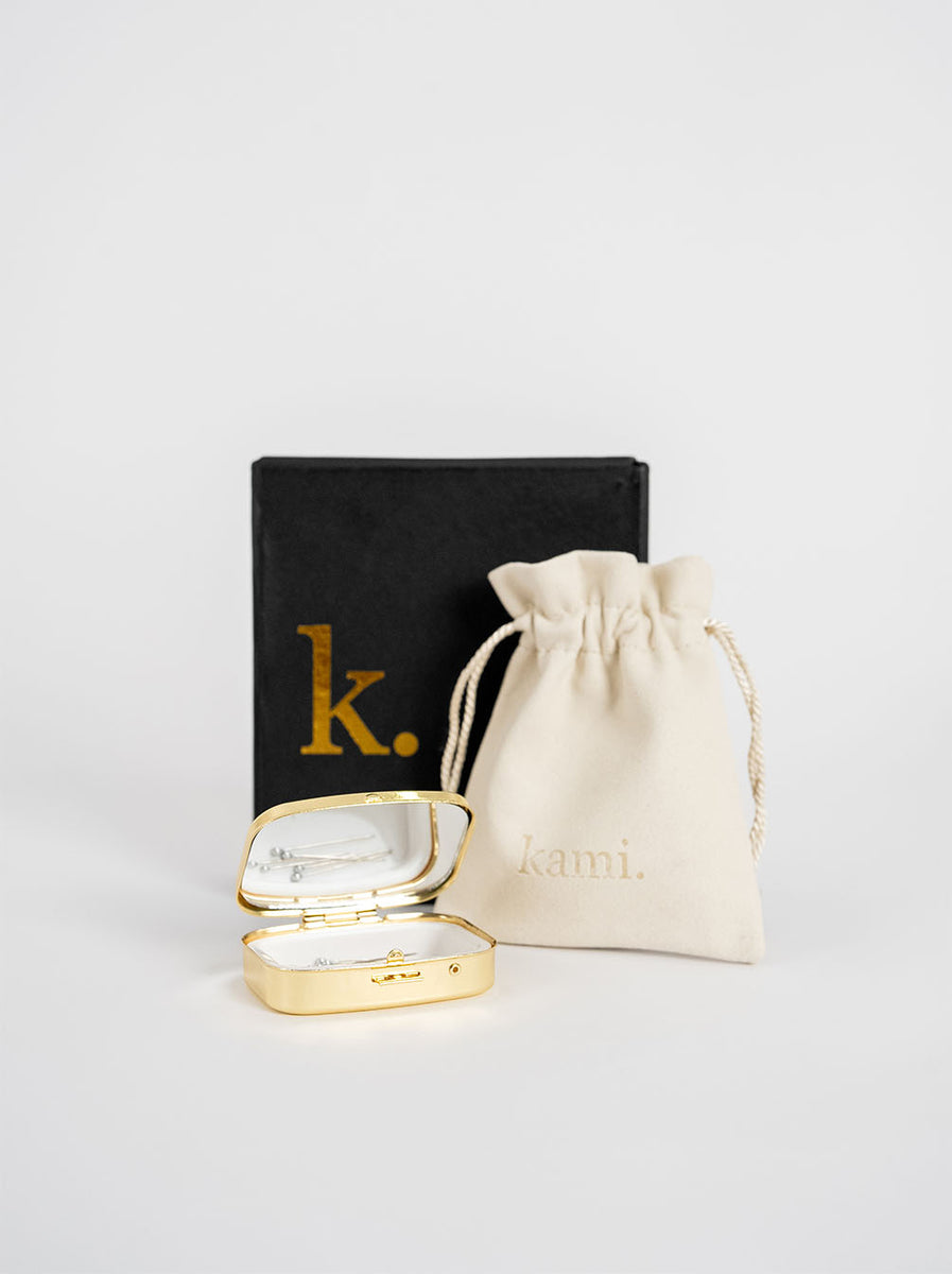 KAMI. SIGNATURE PIN BOX ACCESORIES GREY GOLD – Kami Idea