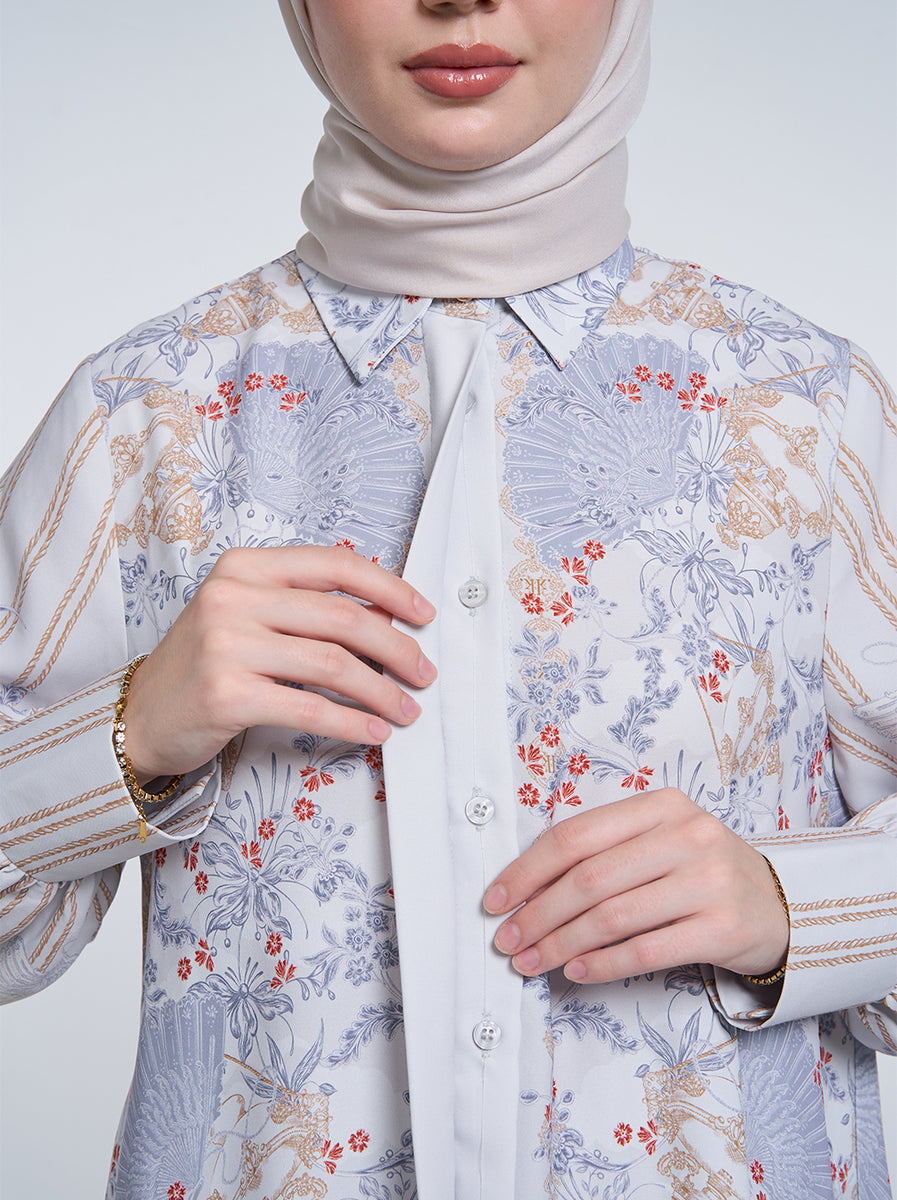 KEMAYU BISHOP SLEEVE TOP ASH BLUE – Kami Idea