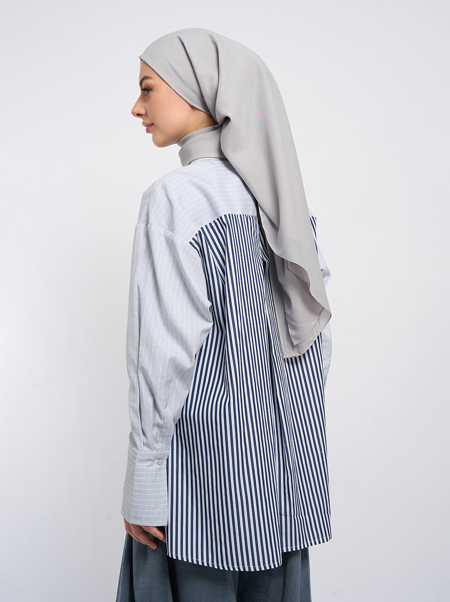 KINAR OVERSIZE TOP NAVY GRAY – Kami Idea