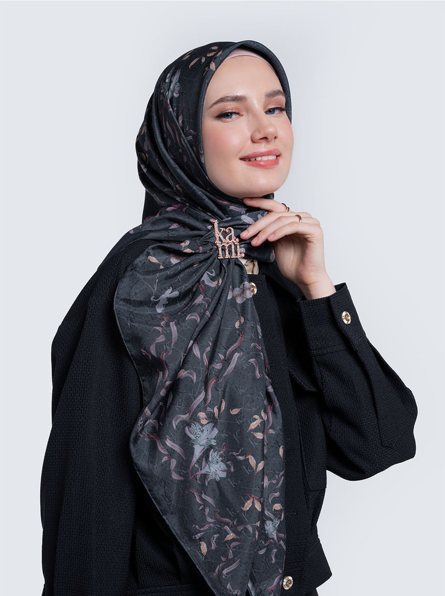 PETALLY SIGNATURE SCARF CHARCOAL – Kami Idea