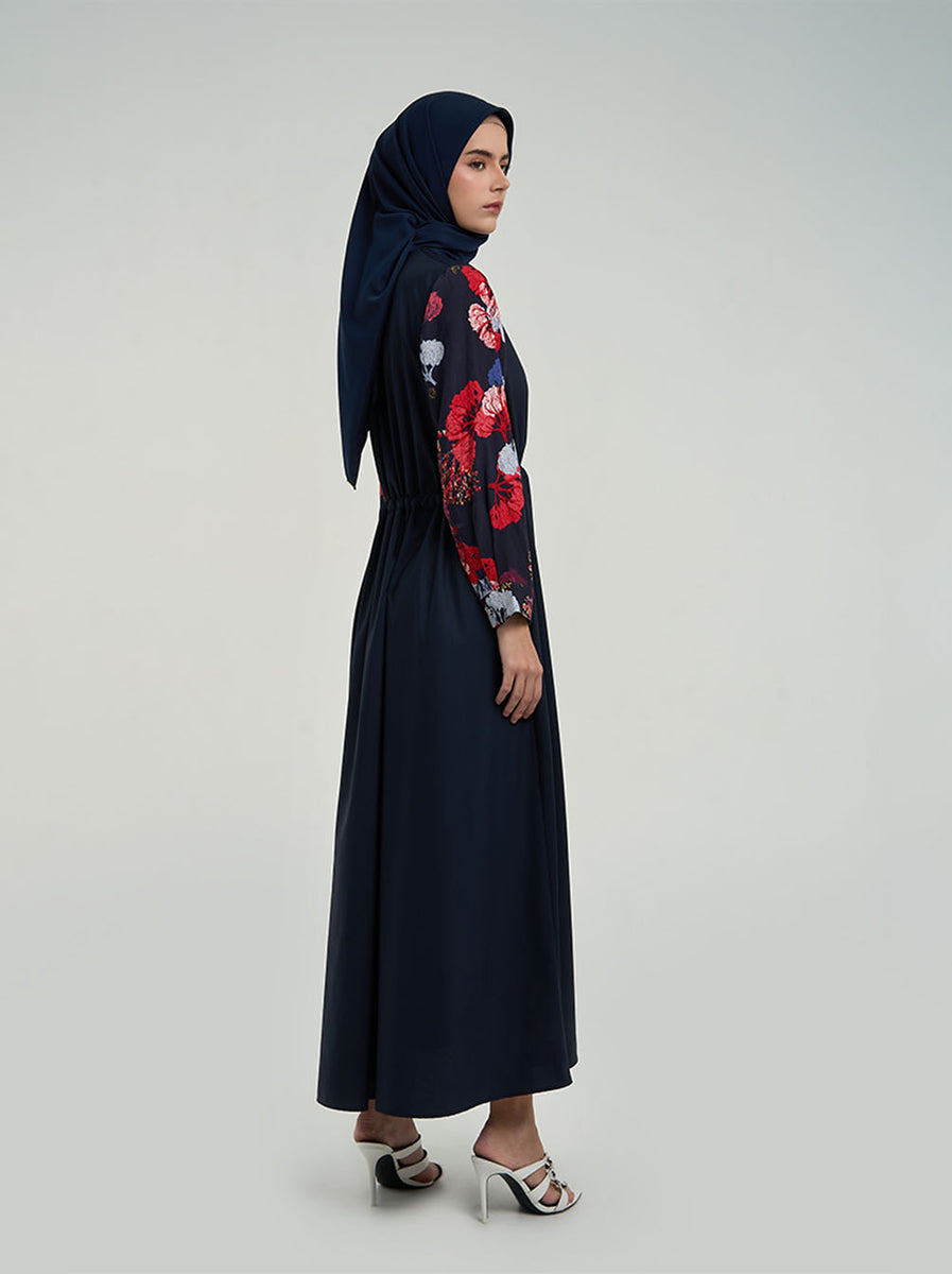 BIANDA CHINCED WAIST DRESS NAVY – Kami Idea