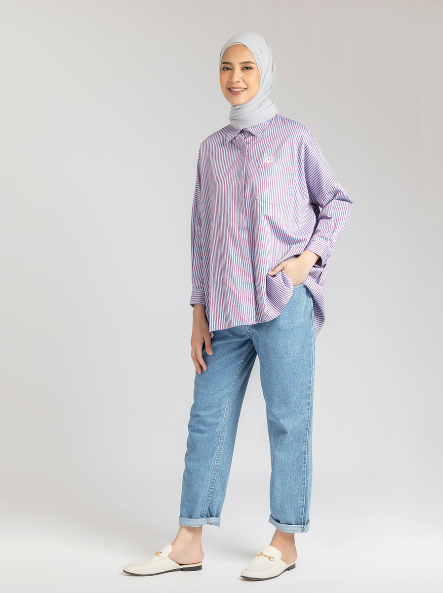 JOSY TOP BLUE RED STRIPE – Kami Idea